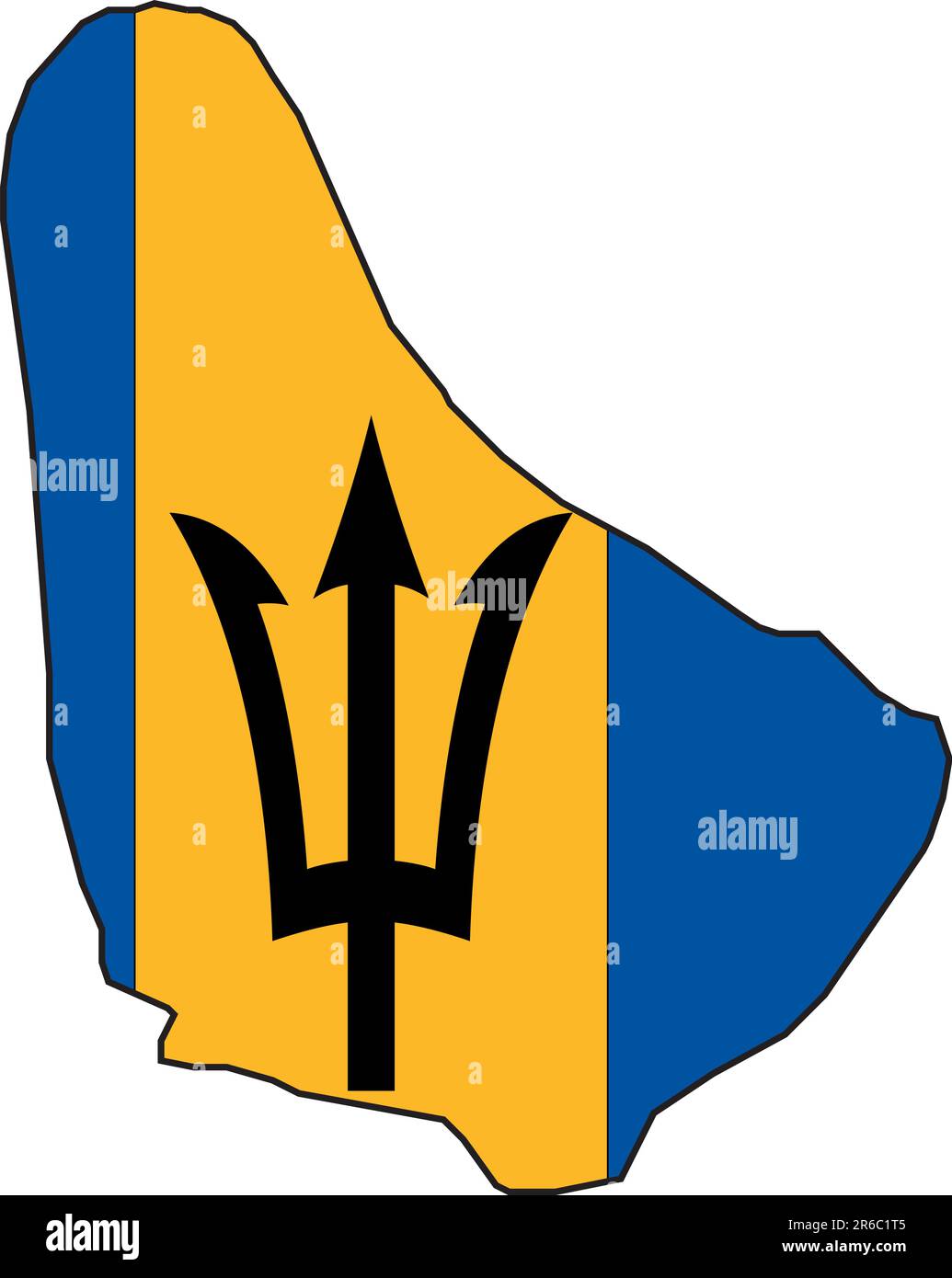 Illustration Vector of a Map and Flag from Barbados Stock Vector Image ...