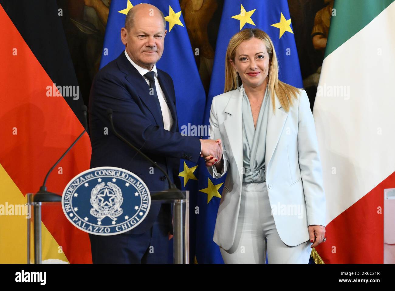 Rome, Italy. 08th June, 2023. The Prime Minister, Giorgia Meloni, meets ...