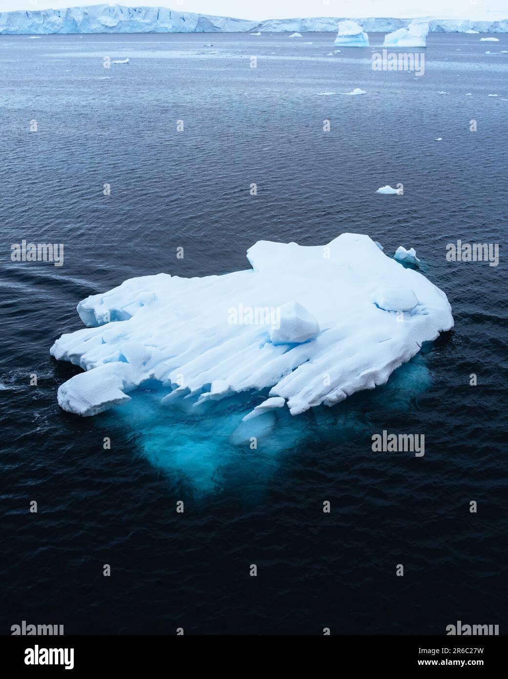 Antarctic nature landscape with icebergs in Greenland icefjord during ...