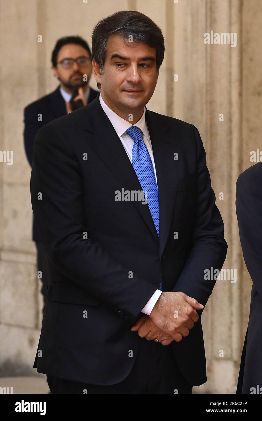 Rome, Italy. 08th June, 2023. Raffaele Fitto during the meeting between ...
