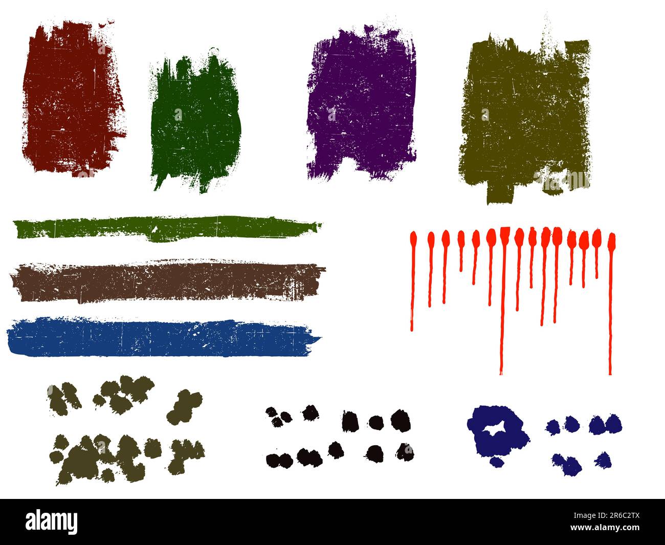Grunge elements - Grunge paint dawbs, blood splats and paint spots ...
