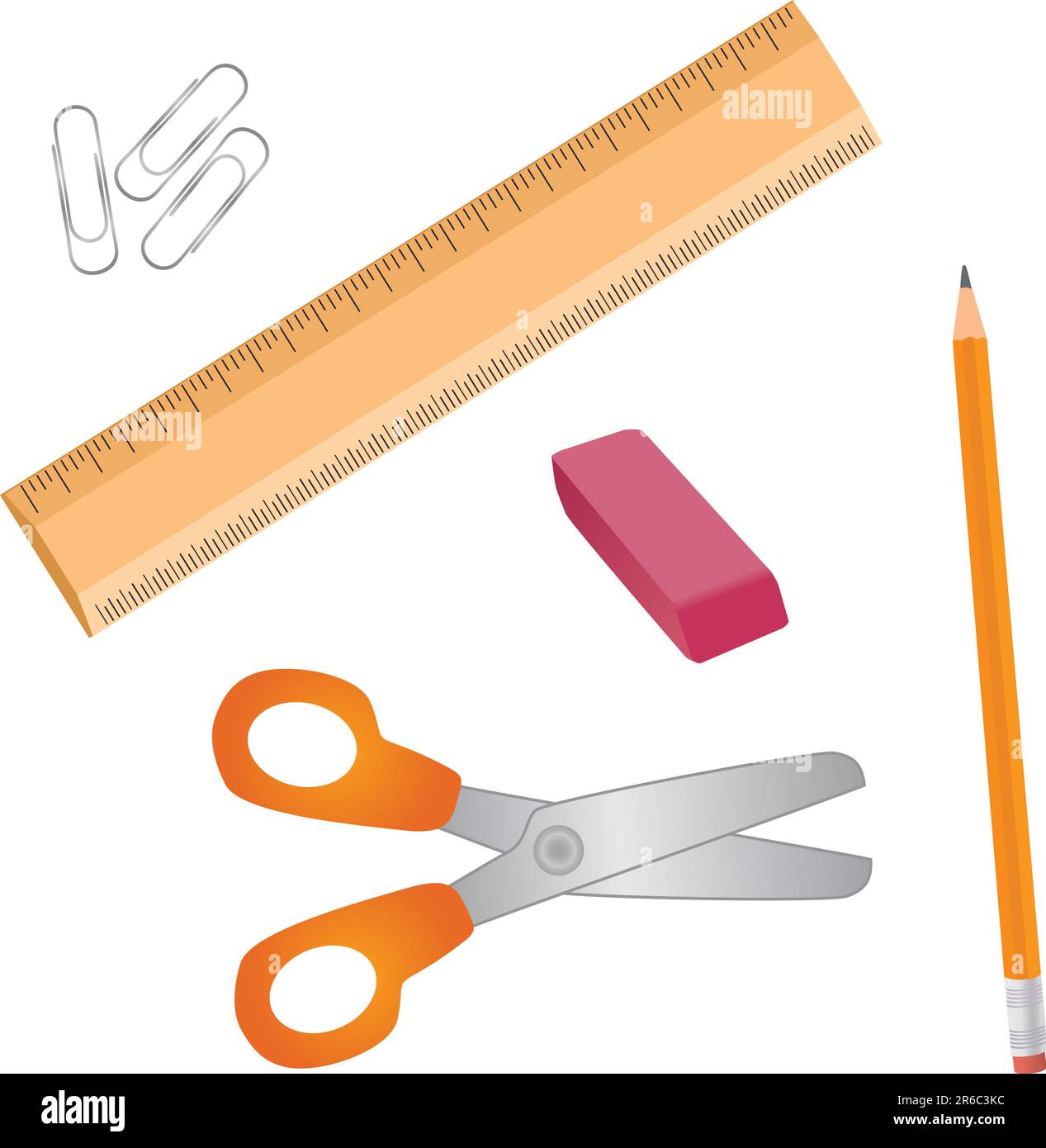 Vector illustration of various school or office supplies isolated on ...