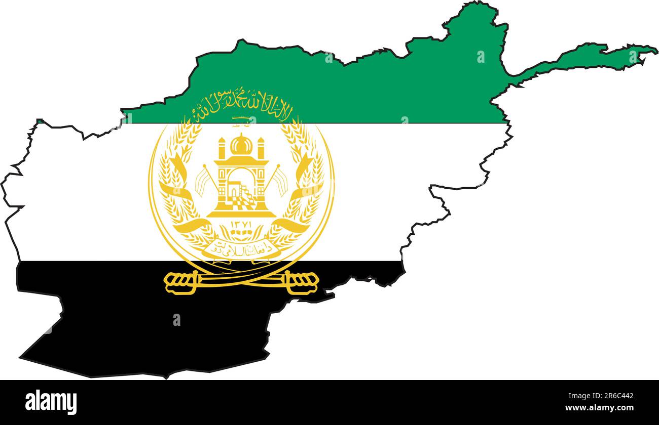 Afghanistan flag map illustration hi-res stock photography and images ...