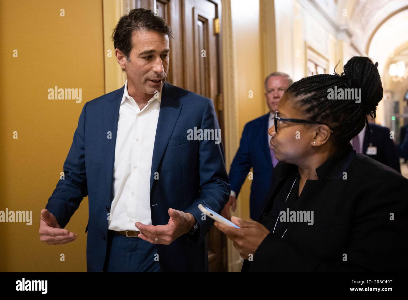 Rep. Garret Graves (R-La.) speaks with a reporter at the U.S. Capitol ...
