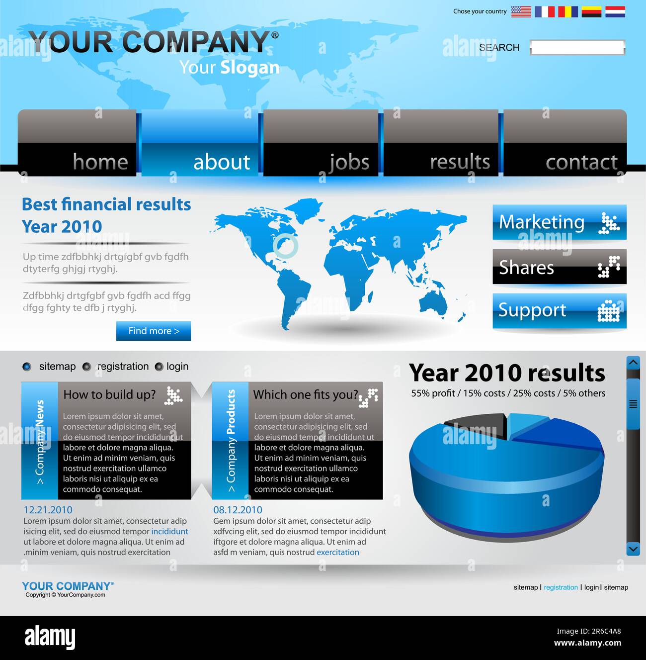 Vector editable website template Stock Vector Image & Art - Alamy