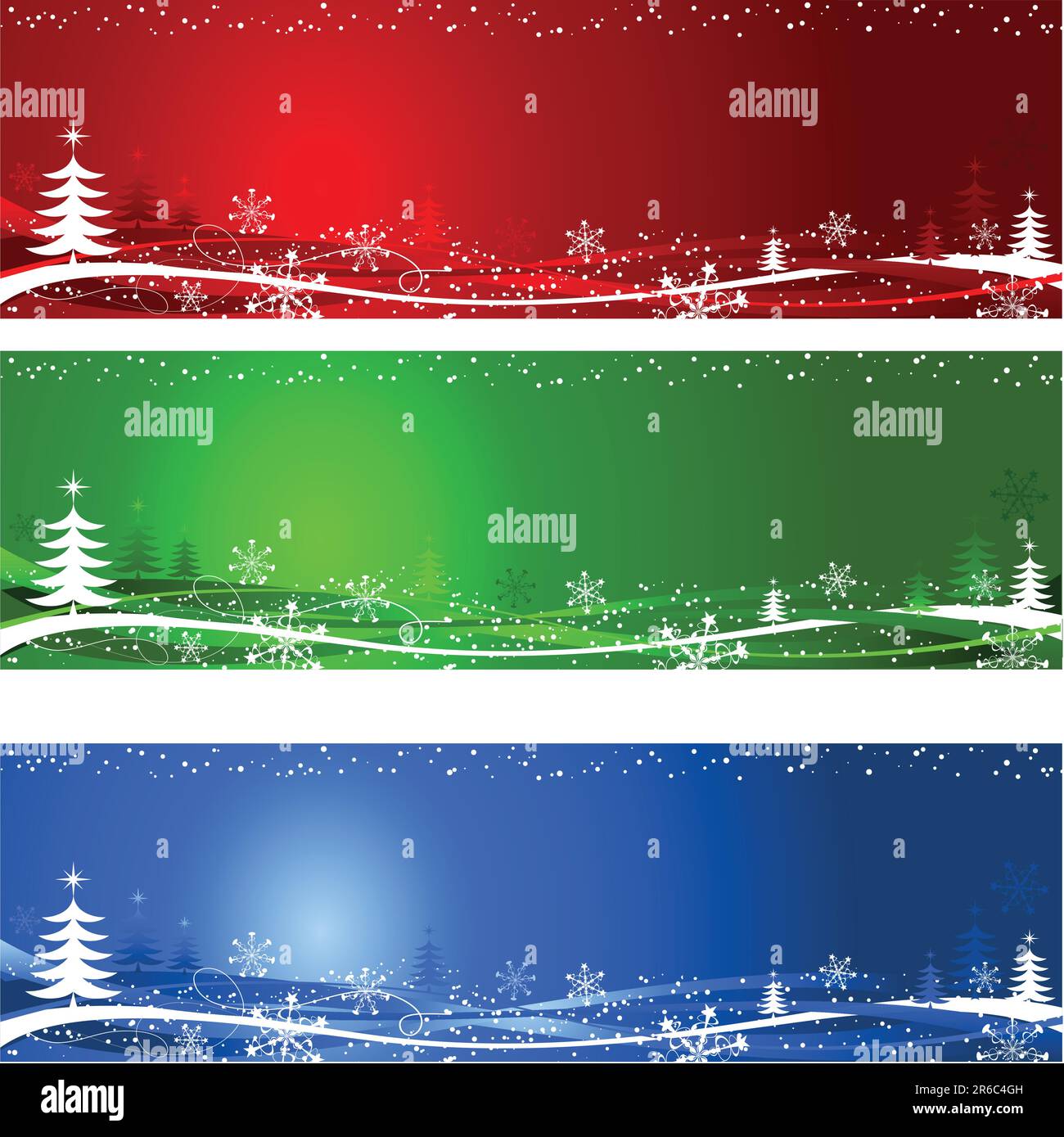 Decorative Christmas tree backgrounds in various colours Stock Vector ...
