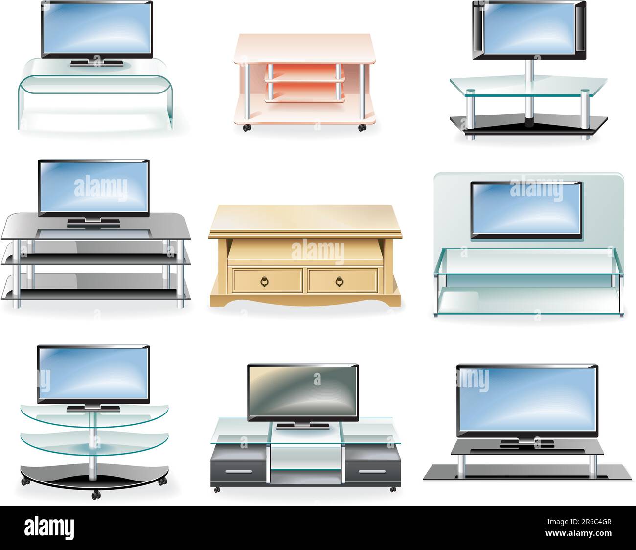 Table desk modern tv Stock Vector Images - Alamy