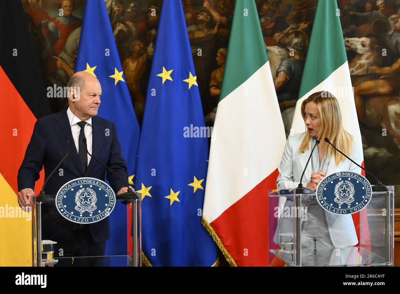 Rome, Italy. 08th June, 2023. The Prime Minister, Giorgia Meloni, meets ...