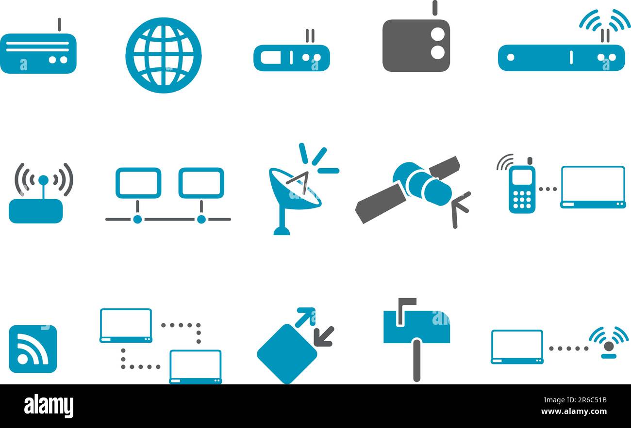 Vector icons pack - Blue Series, communication collection Stock Vector ...