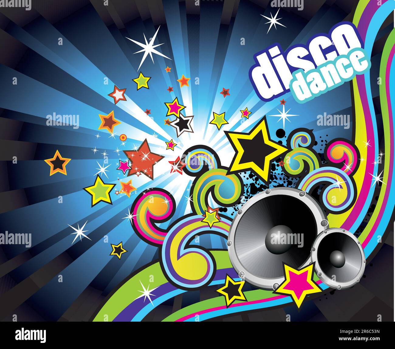 Background with an Explosion of Colors with music design elements Stock ...