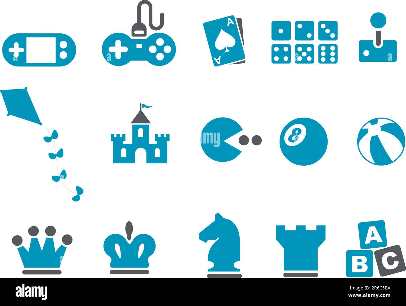 Vector icons pack - Blue Series, game collection Stock Vector Image ...