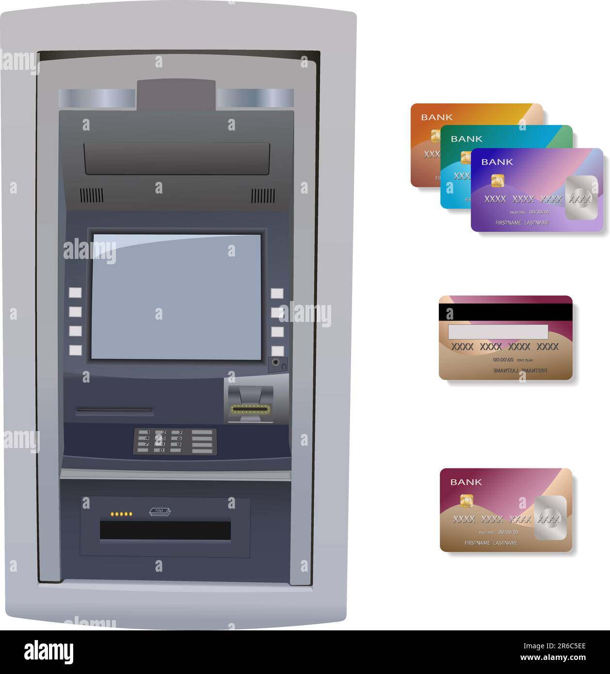 Automatic Teller Machine with credit card. Isolated on white Stock Vector Image & Art - Alamy