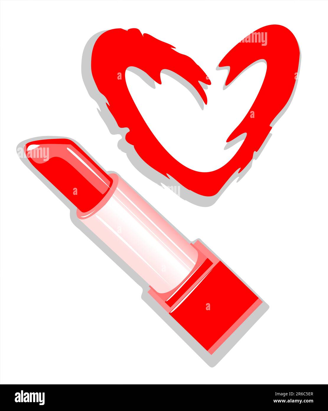 Heart from lipstick on a white background. Valentine's illustration ...