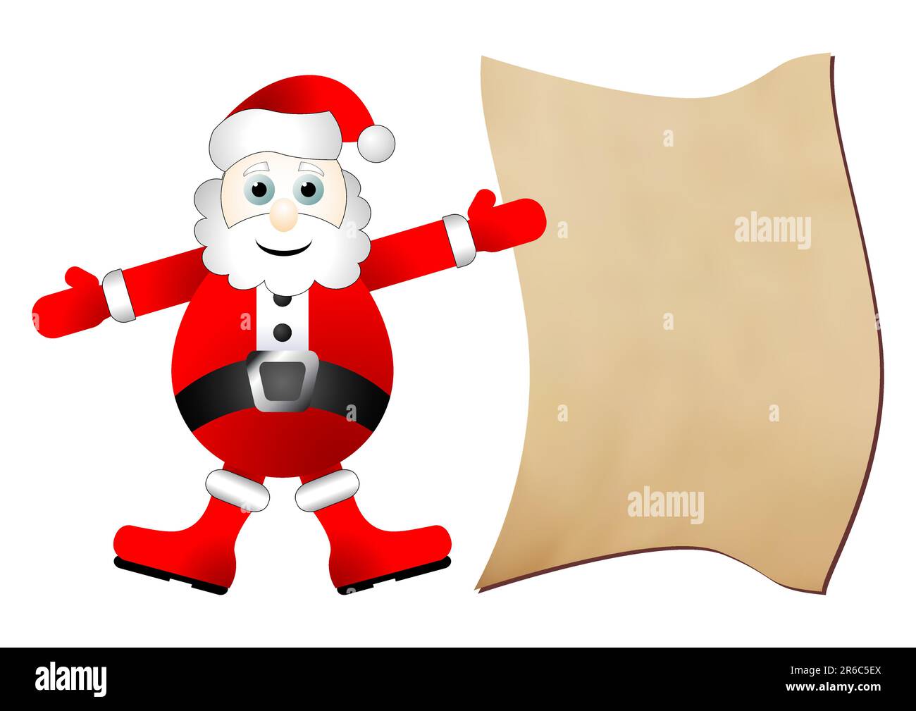 Santa Claus with gift list isolated over white background Stock Vector ...