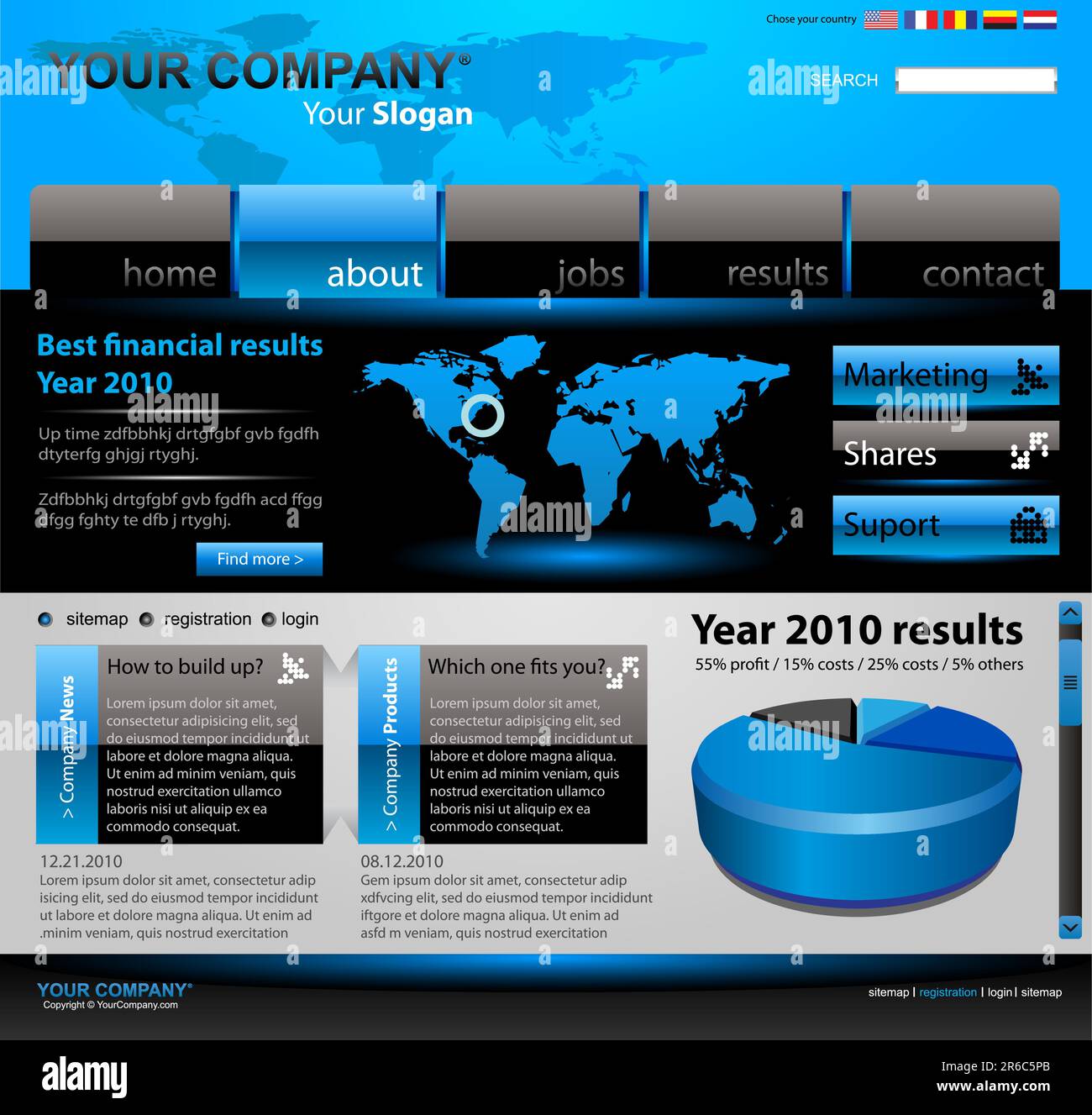 Vector editable website template Stock Vector Image & Art - Alamy