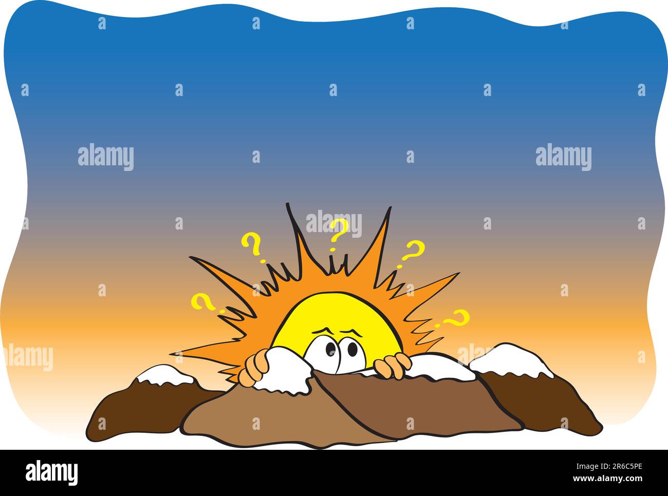 Illustration of a shy yellow sun Stock Vector Image & Art - Alamy