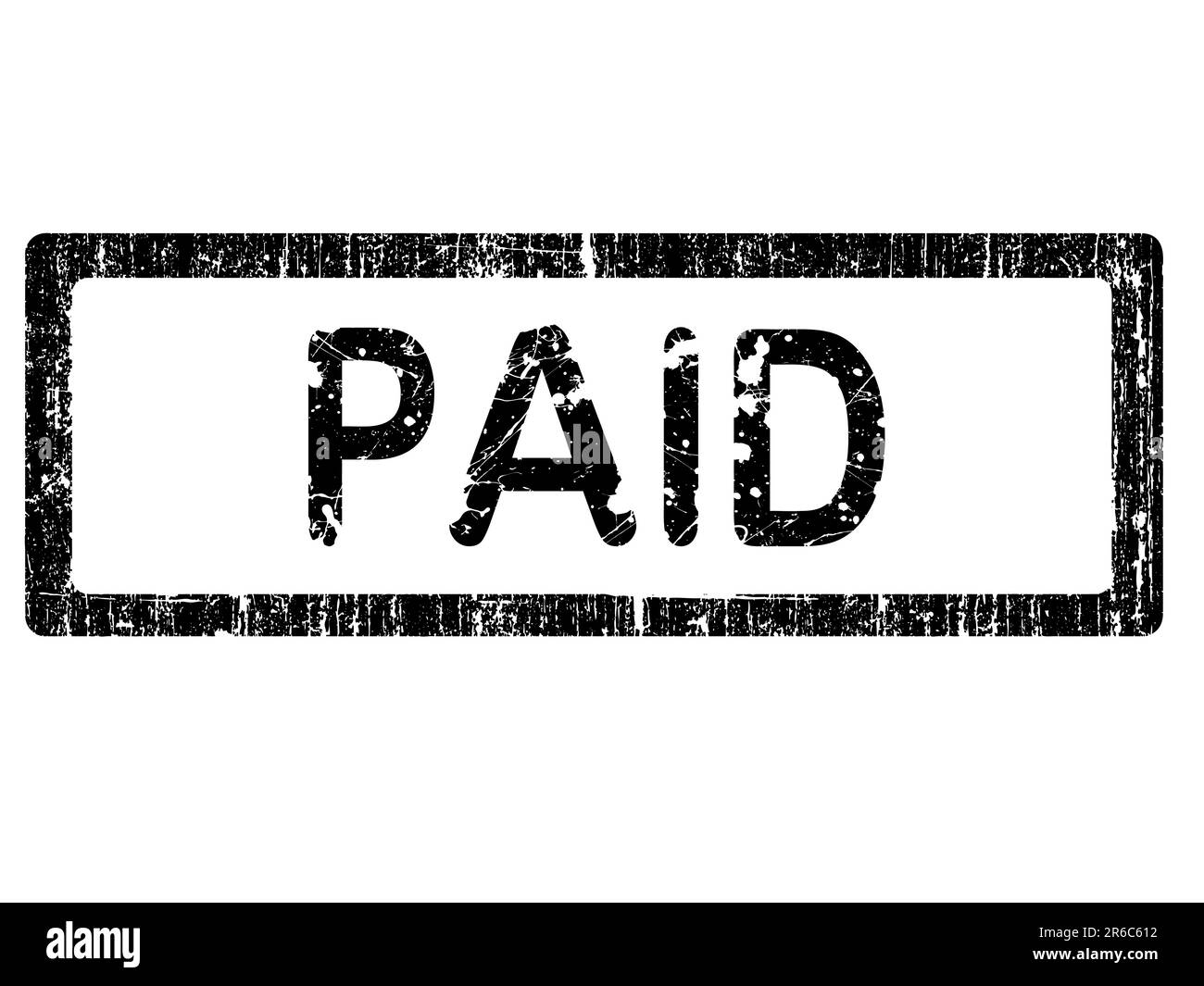 Grunge Office Stamp with the words PAID in a grunge splattered text ...