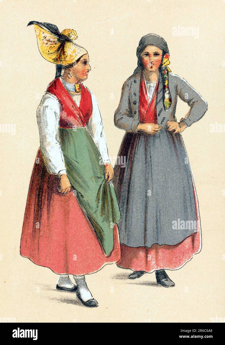 Traditional costume of peasants in Styria around 1860, Austria ...