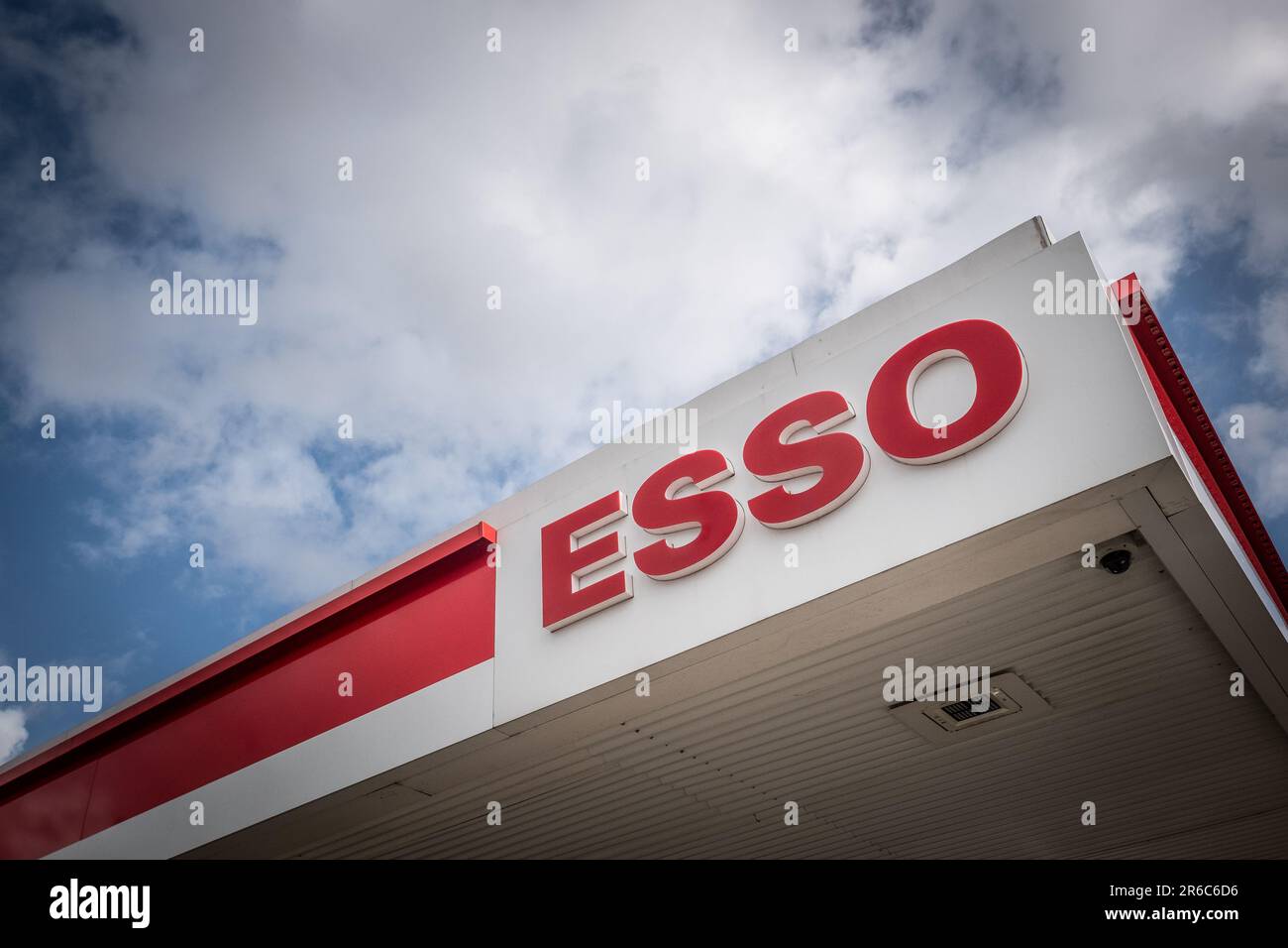 London- March 2023: Esso fuel station in north London- fuel retailer ...