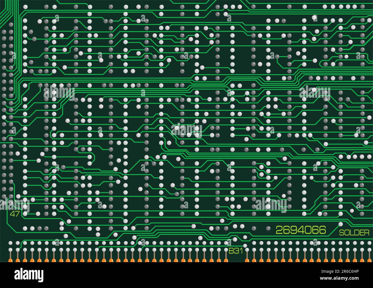 Green striped electronics circuit details in plate Stock Vector Image ...