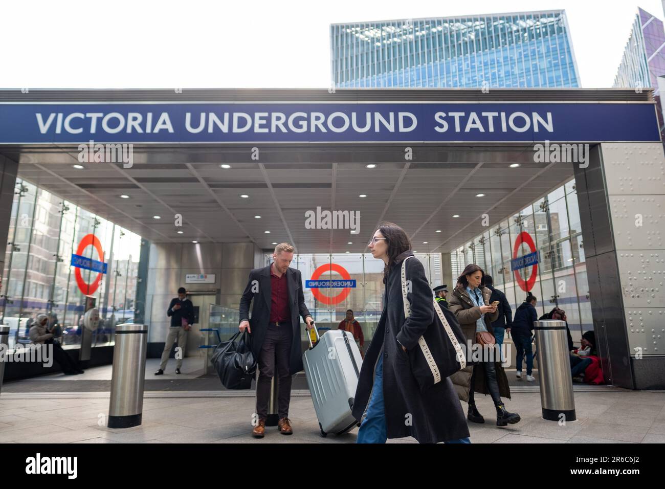 LONDON- MARCH 21, 2023: Victoria Underground Station entrance by the ...