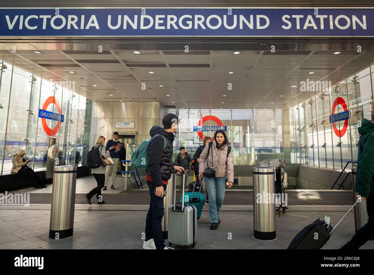 LONDON- MARCH 21, 2023: Victoria Underground Station entrance by the ...