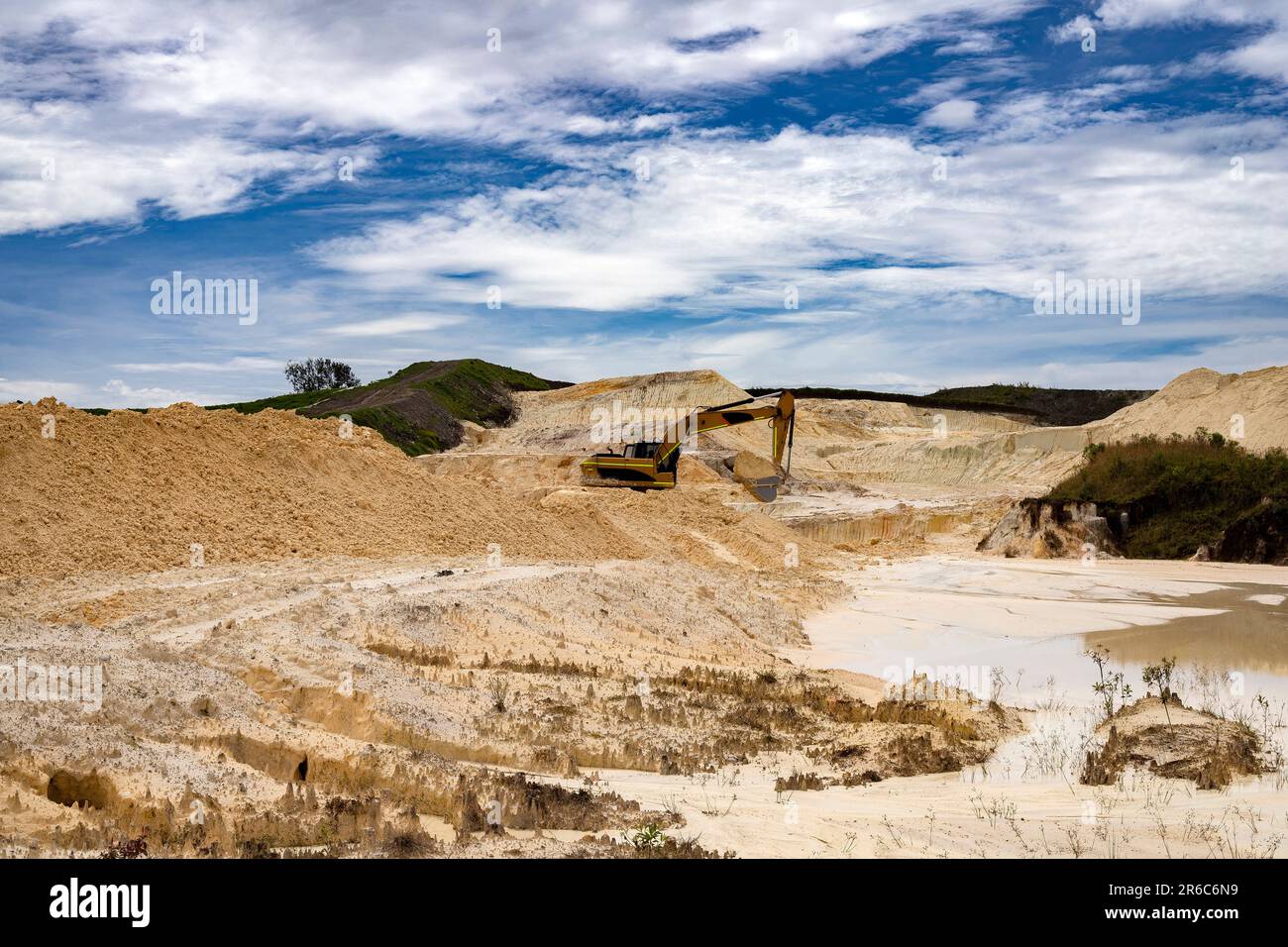 Kaolin extraction mine - White mud, clay and volcanic ash Stock Photo ...