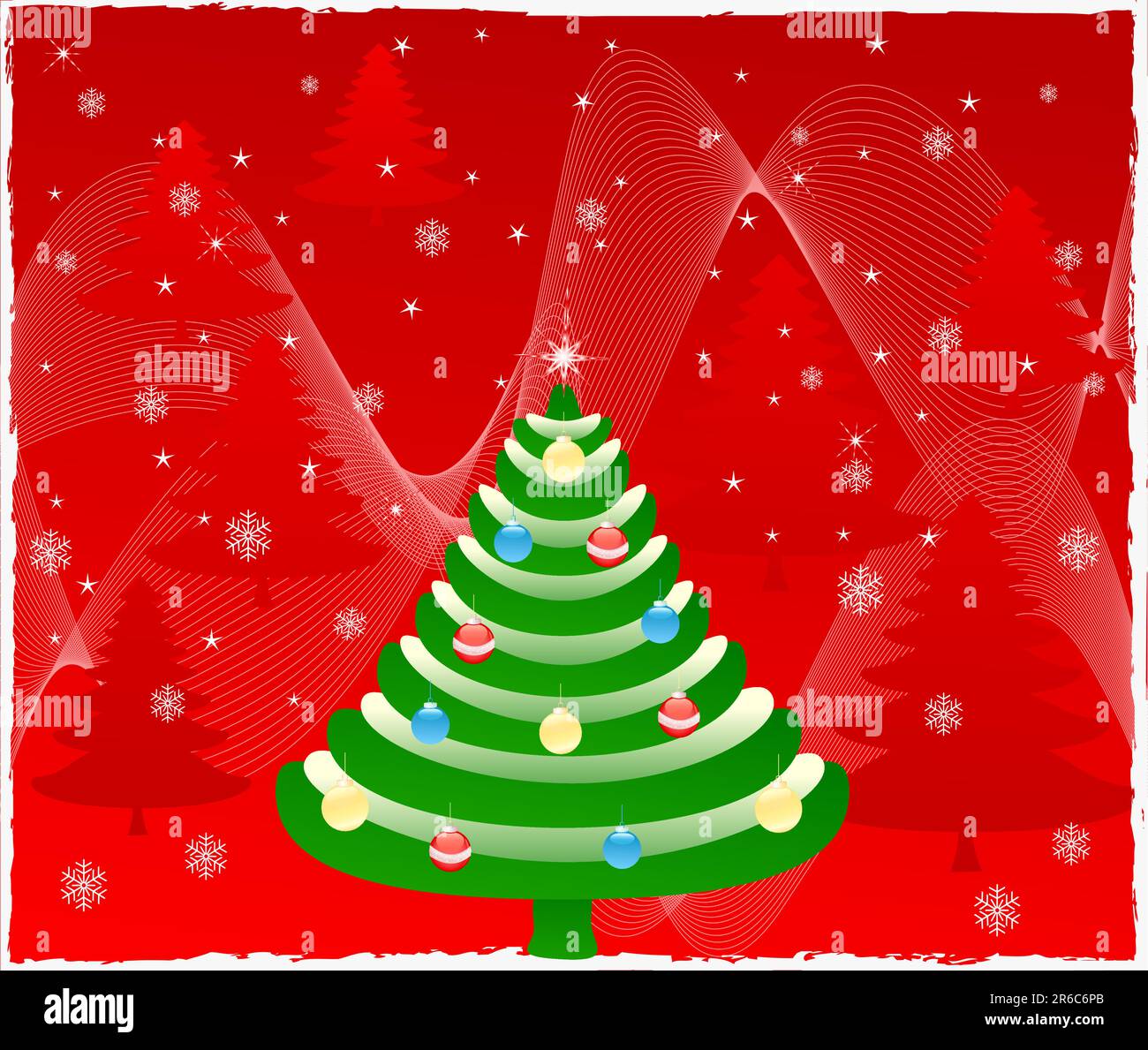 Small snowy christmas tree Stock Vector Images - Alamy