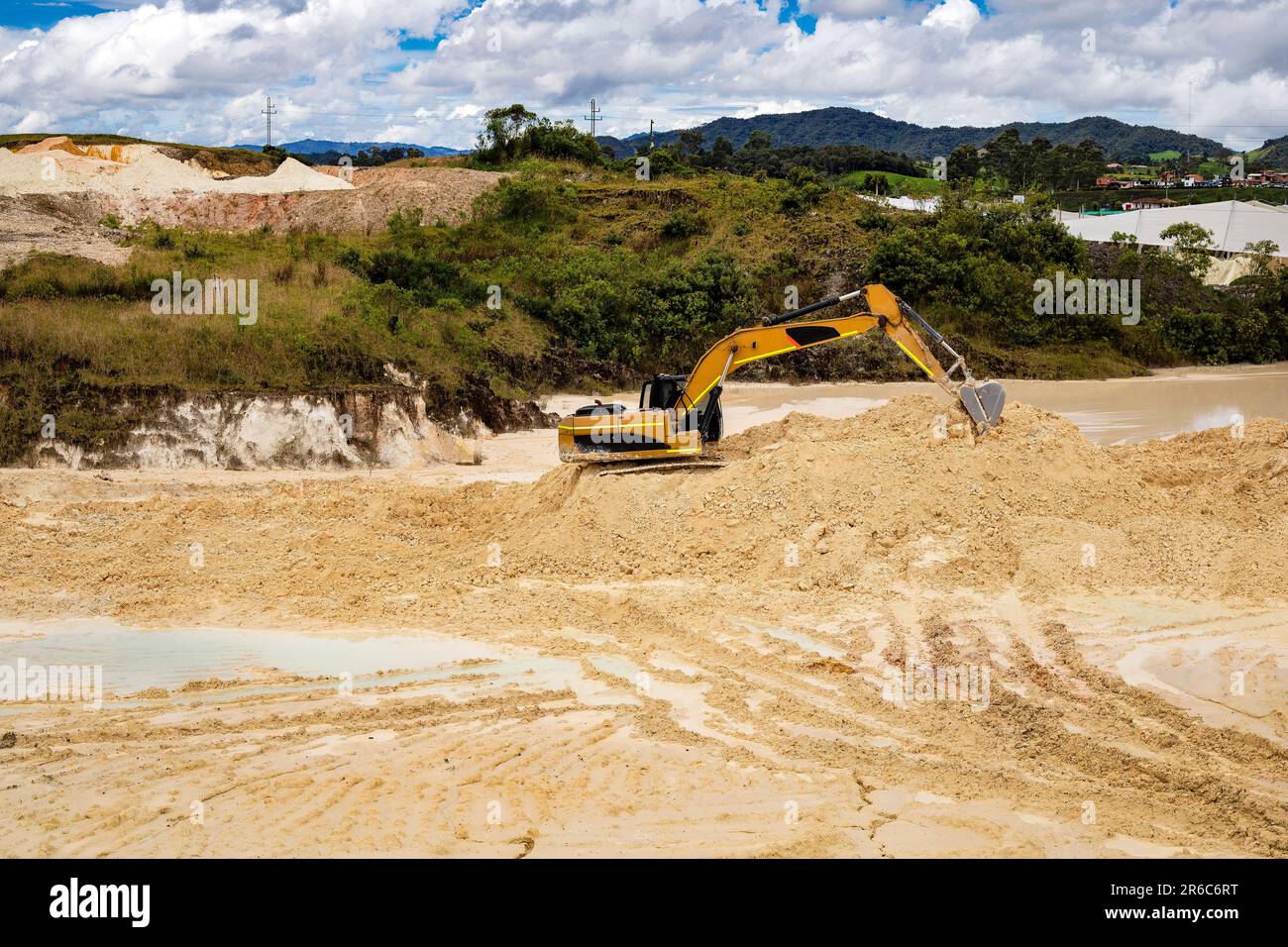 Kaolin extraction mine - White mud, clay and volcanic ash Stock Photo ...