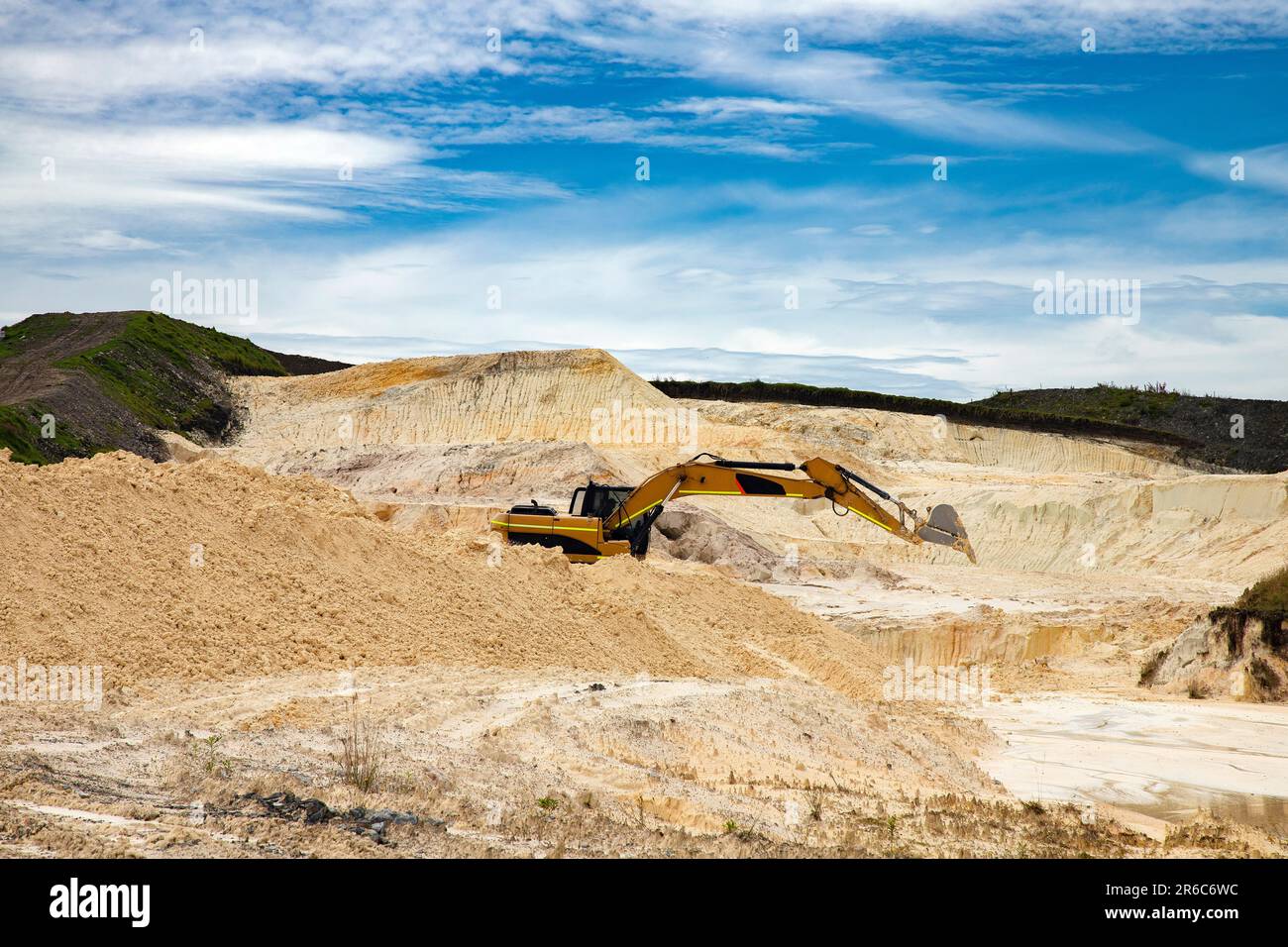 Open foundation kaolin mine - Extraction of white mud and clay Stock ...