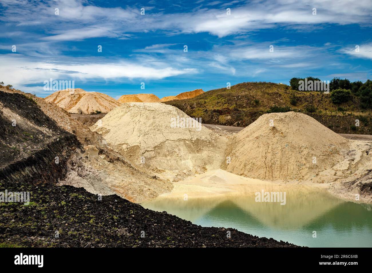 Kaolin extraction mine - White mud, clay and volcanic ash Stock Photo ...