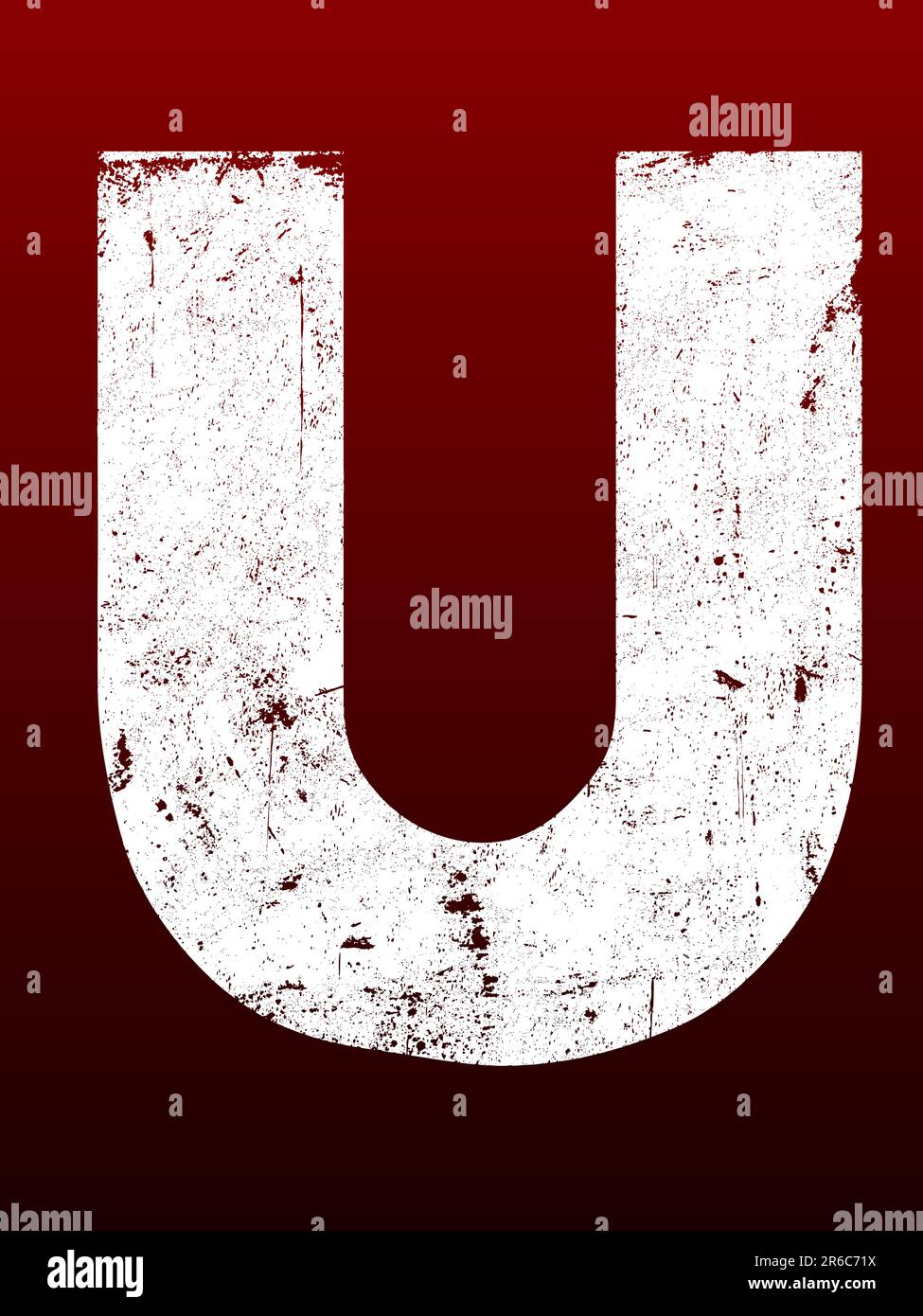 Fat Grunged Letters - U (Highly detailed grunge letter Stock Vector ...