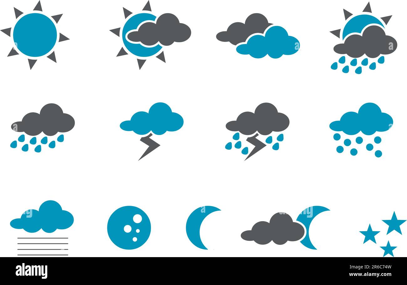 Vector icons pack - Blue Series, weather collection Stock Vector Image ...