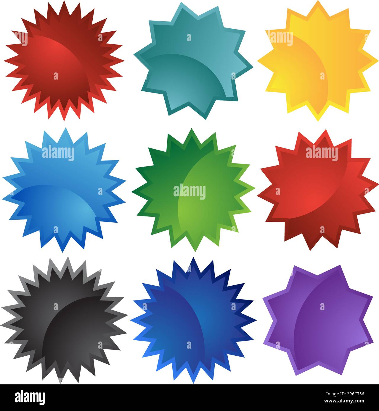 Set of multiple web labels and icons - starburst style Stock Vector ...
