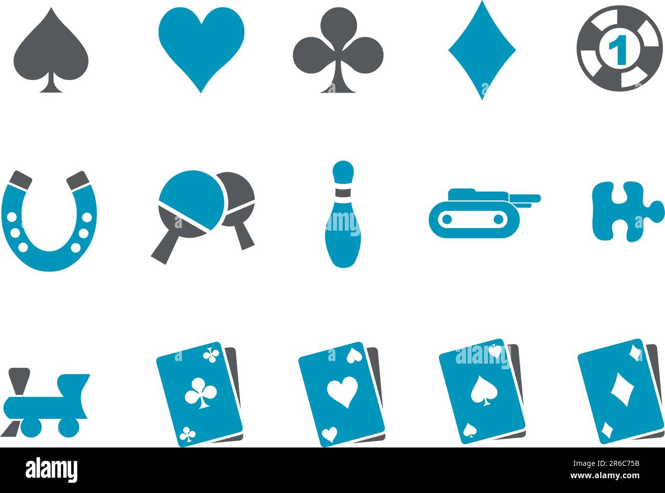 Vector icons pack - Blue Series, game collection Stock Vector Image ...