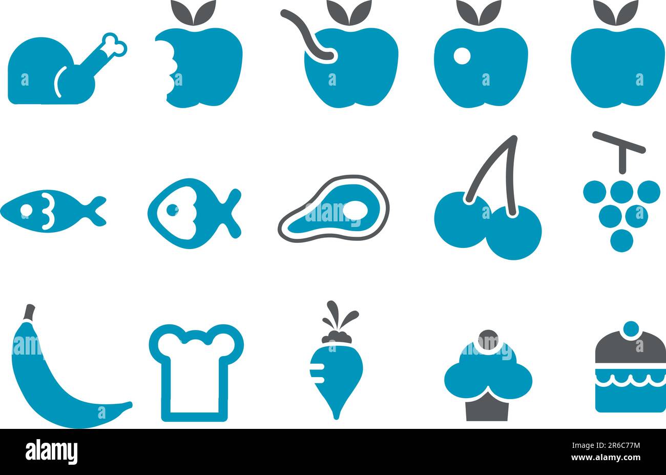 Vector icons pack - Blue Series, food collection Stock Vector Image ...