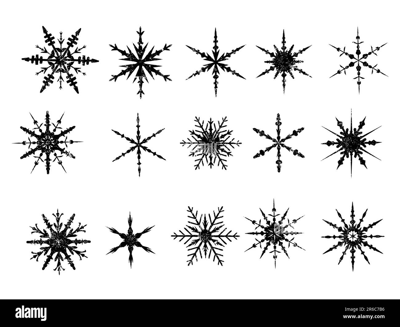 Frosted Snowflake Elements 2 of 4 (Snowflakes are grouped for easy ...