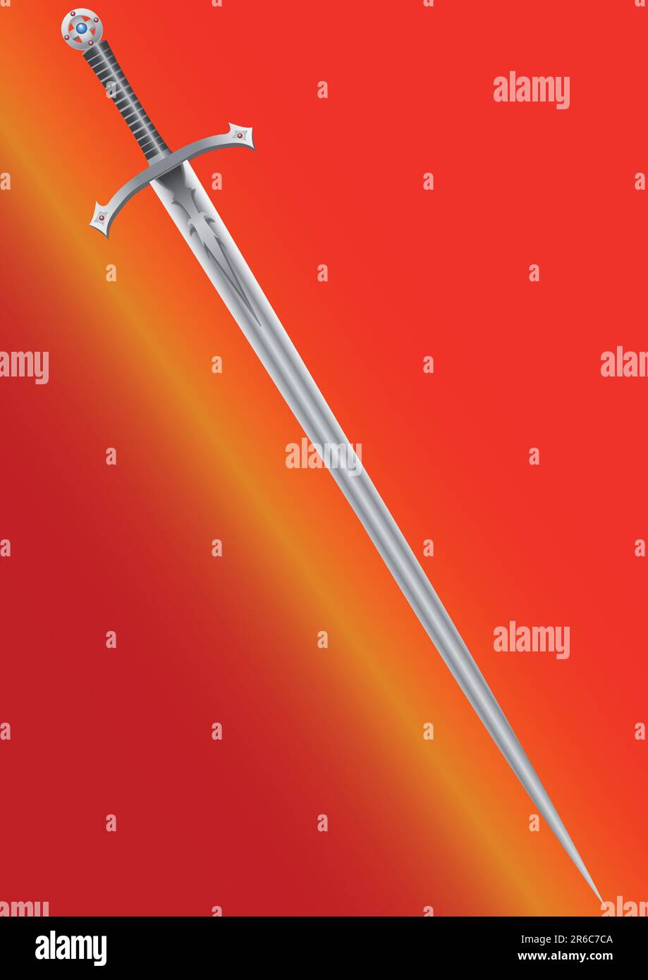 Sword of the knight of the crusader decorated by jewels Stock Vector ...