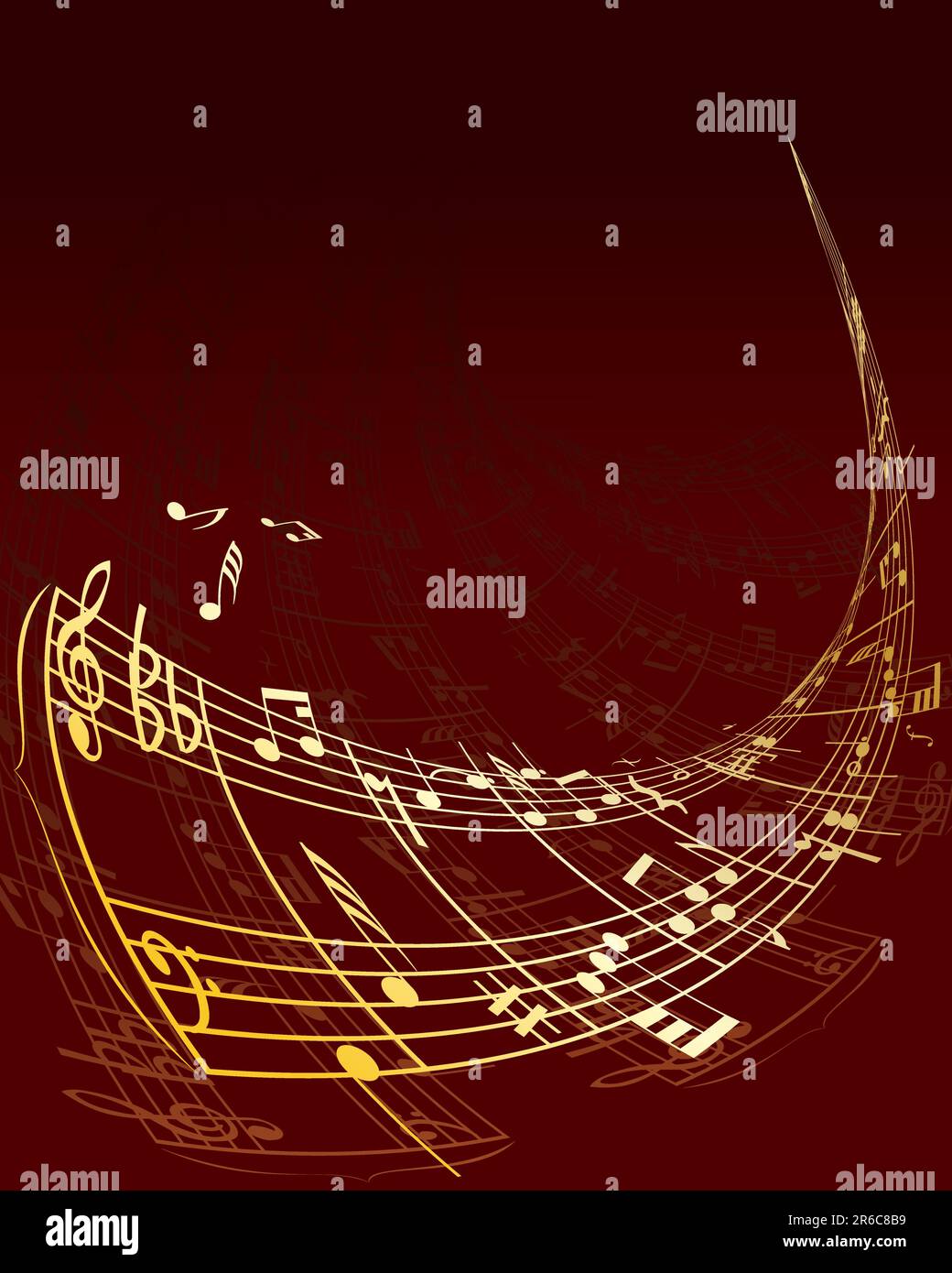 Vector musical notes staff background for design use Stock Vector Image ...