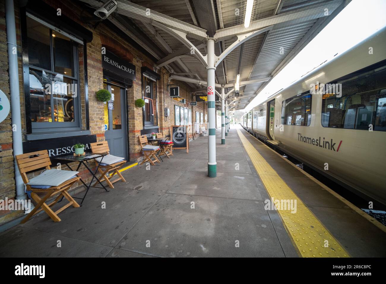London- March 2023: Tusle Hill train station platform in south west ...