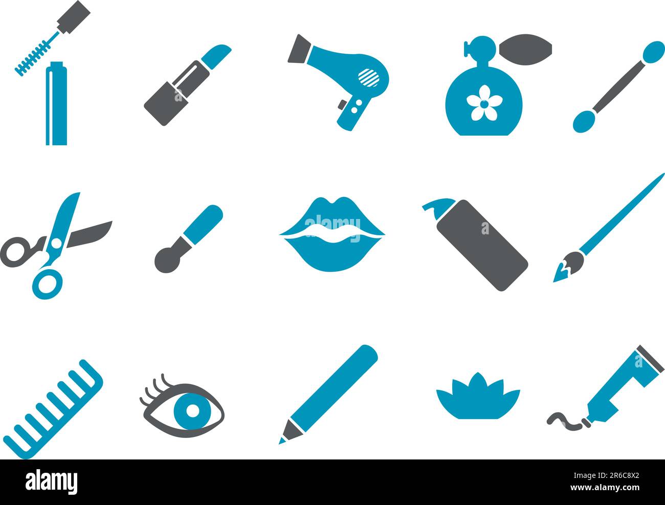 Vector icons pack - Blue Series, make-up collection Stock Vector Image ...