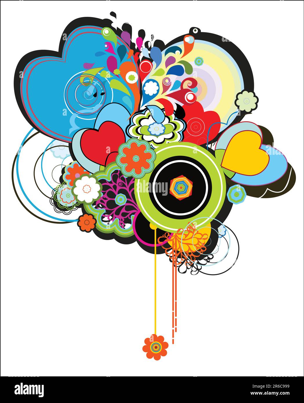 funky colorful background with splash and heart Stock Vector Image ...