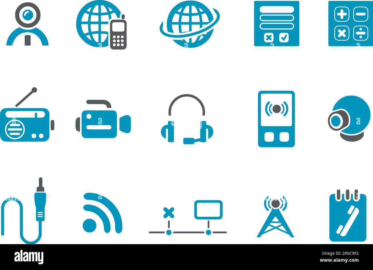 Vector icons pack - Blue Series, electronic collection Stock Vector ...