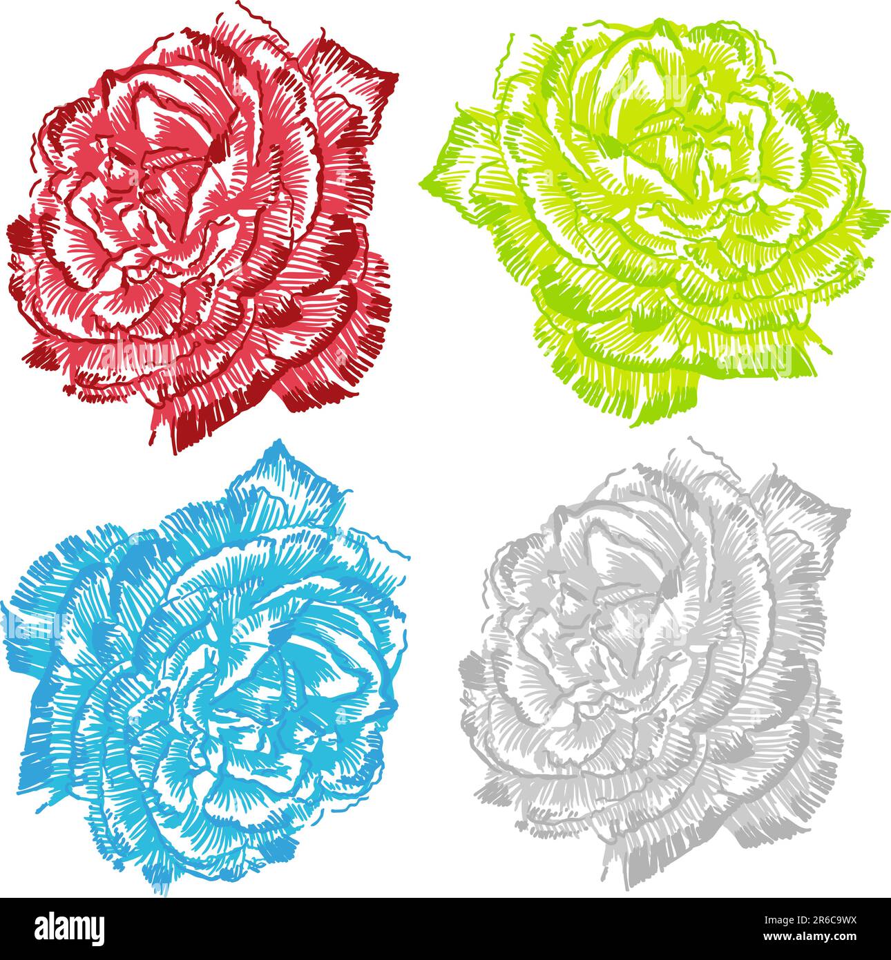Roses line Stock Vector Images - Alamy