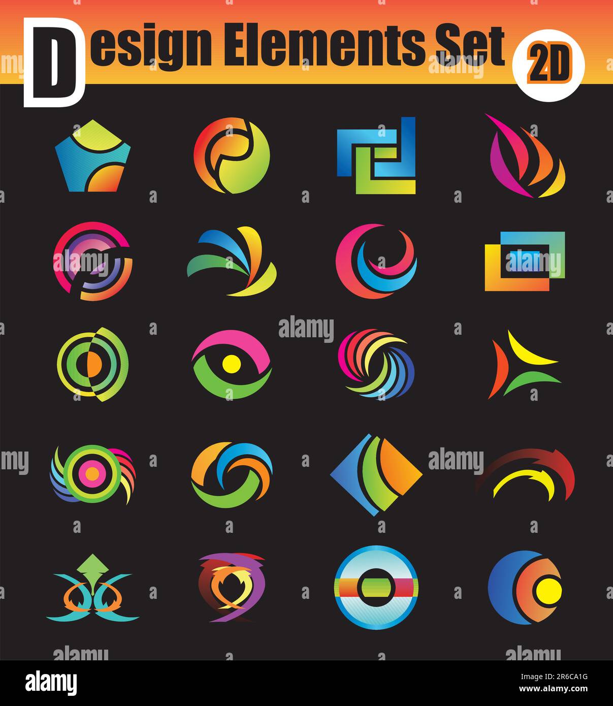 Colorful Set of 20 Design Elements Stock Vector Image & Art - Alamy