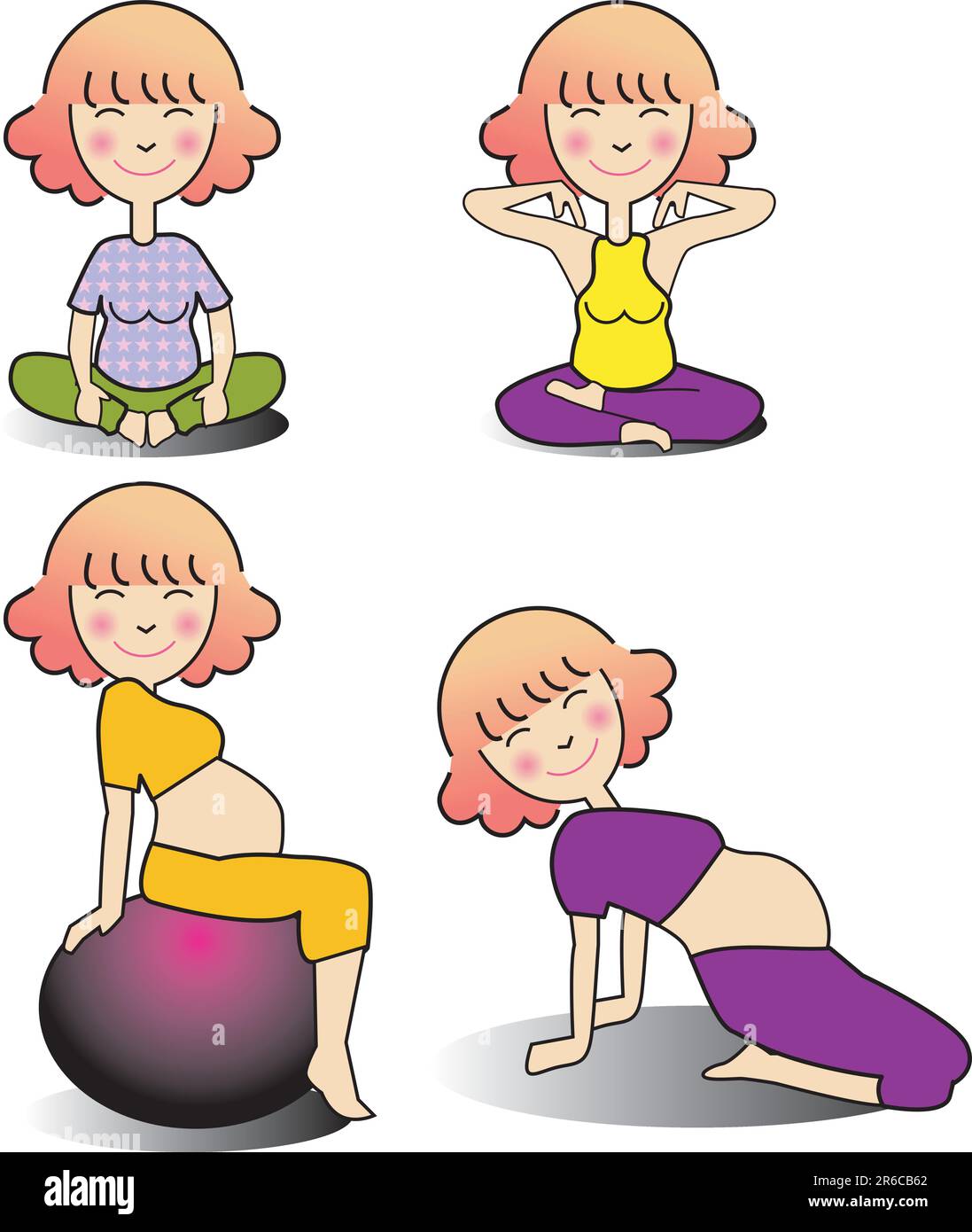 vector illustration for a variety exercise during pregnancy Stock ...