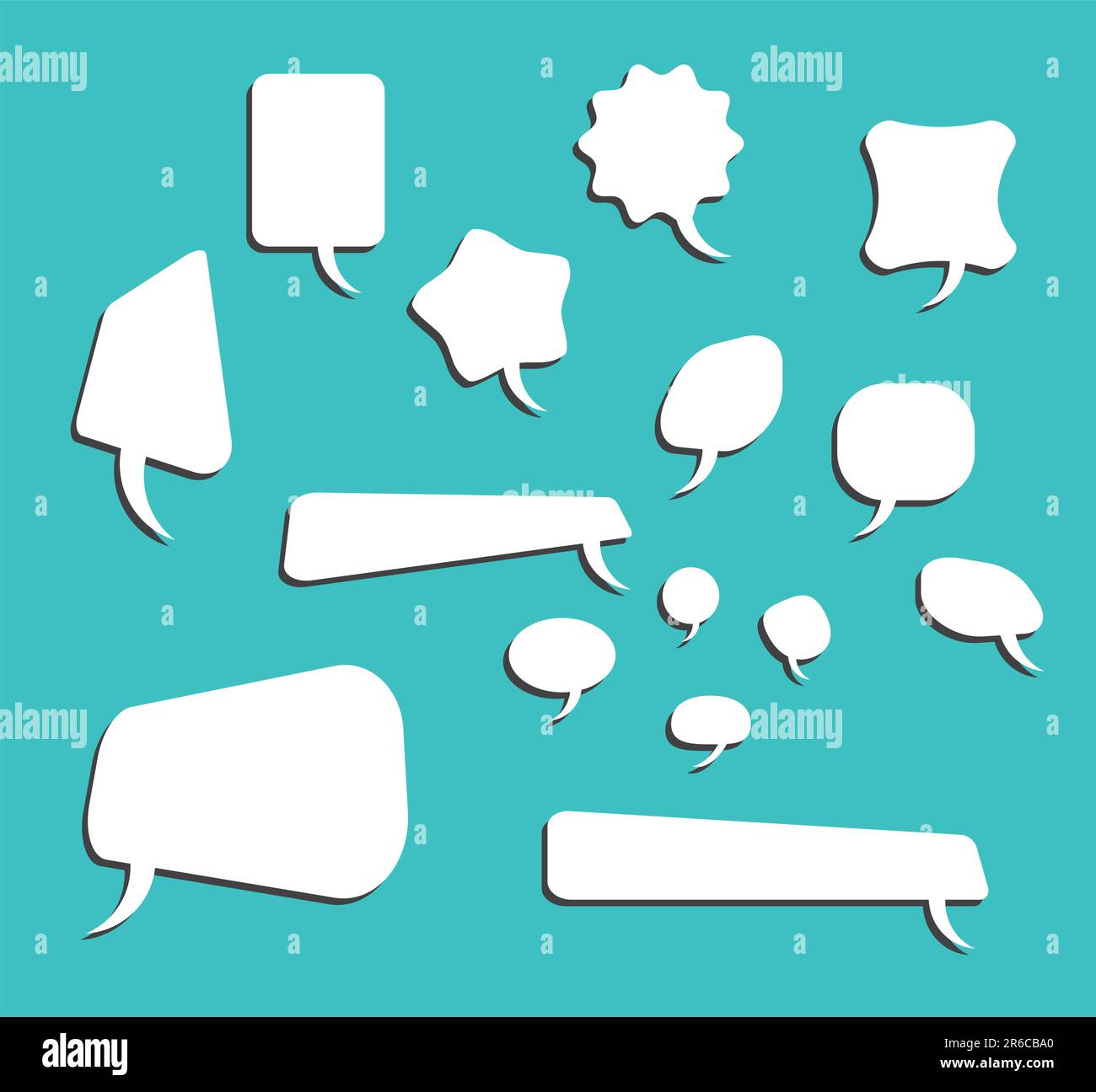 Complete Set of Comic Clouds with Grey Shadow Stock Vector Image & Art - Alamy