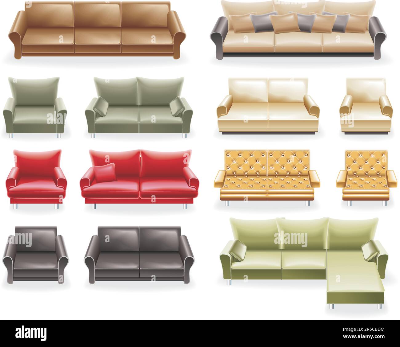 Living room sofas white Stock Vector Images - Alamy