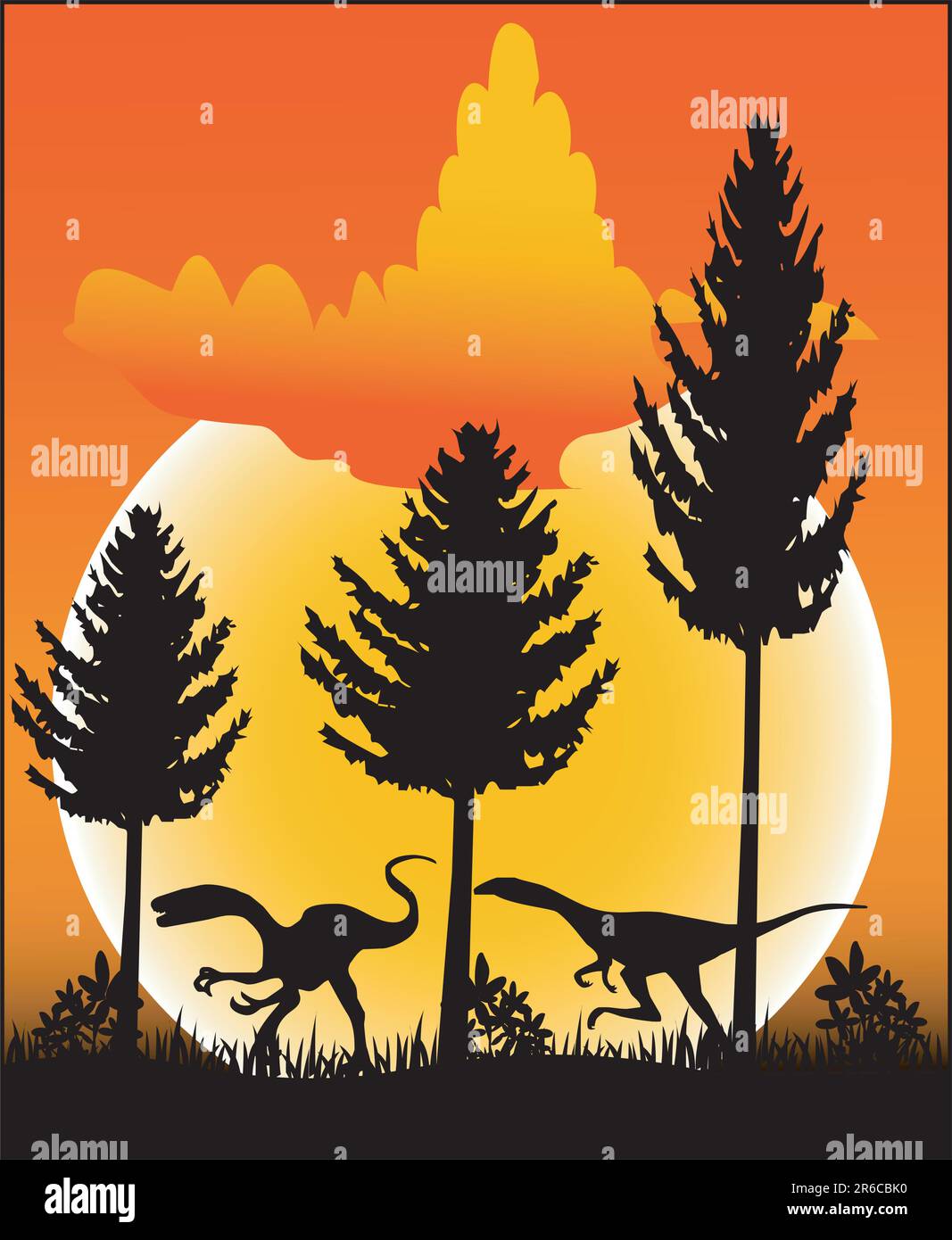 Illustration with an dinosaur - Vector Format Stock Vector Image & Art ...