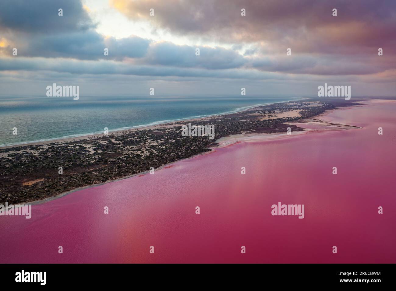 Pink Lake in Port Gregory in Western Australia, colored water by ...